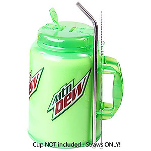 2 JUMBO 14" Stainless Steel Straws 100 oz HUGE SUPER LONG Drinking Wide Compatible With Whirley Insulated Travel Mug FOAM Truck Stop Cups