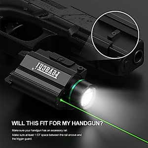 Feyachi LF-68 Green Laser Weapon Light 1000 Lumen LED Flashlight Combo with Picatinny Rail Mount for Pistol Rifle Rechargeable