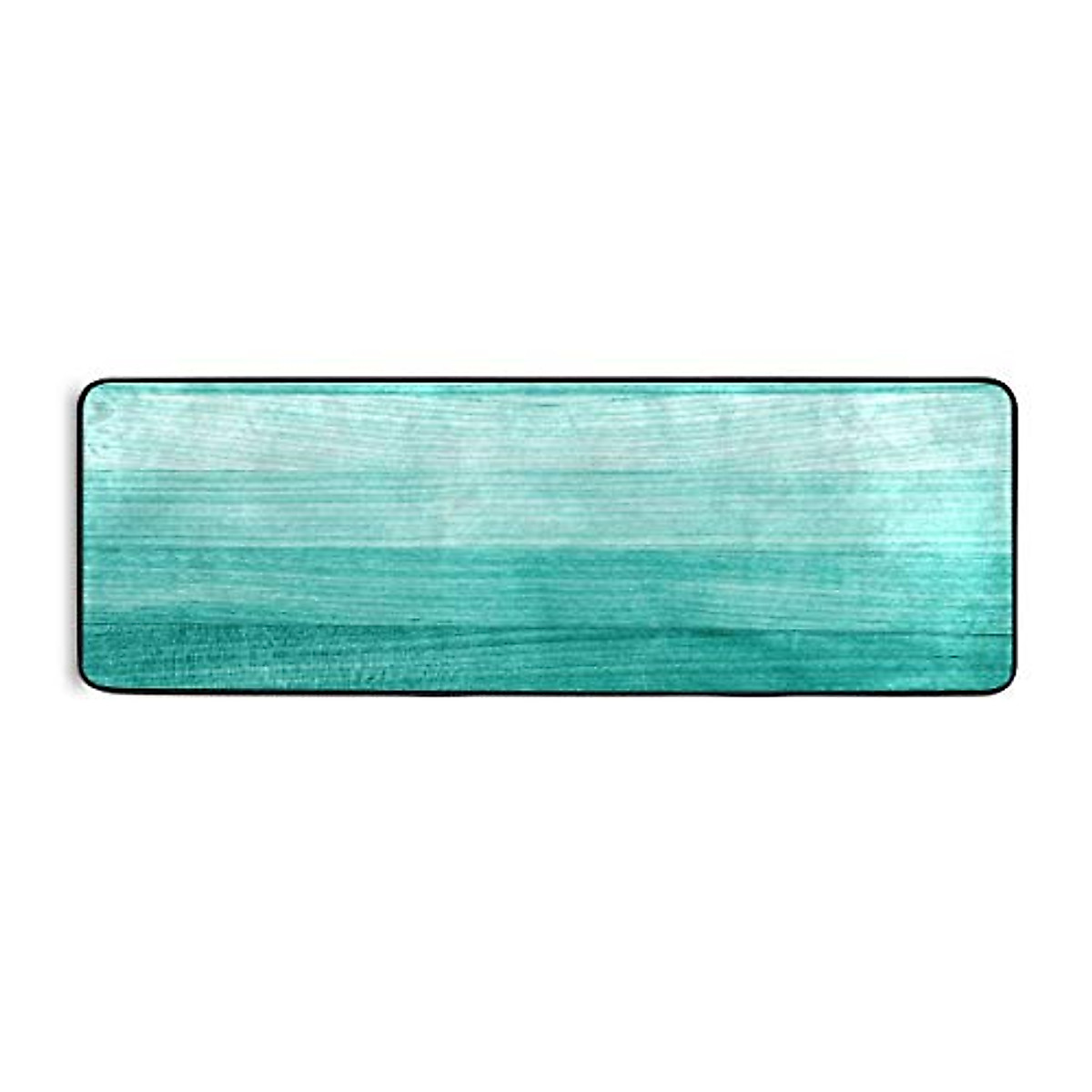 Teal Turquoise Green Wood Kitchen Rugs Non-Slip Soft Doormats Bath Carpet Floor Runner Area Rugs for Home Dining Living Room Bedroom 72" X 24"