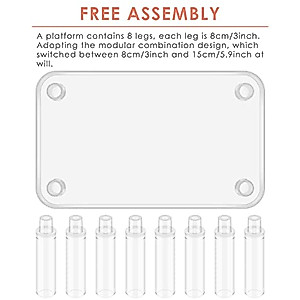 Bissap Hamster Platform, Plastic Play Platform Hamster Stand Platform for Dwarf Syrian Hamsters Gerbils Mice Degus or Other Small Pets Cage Accessories - Transparent