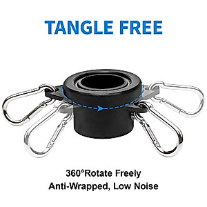 HIBLE 1 Inch Black Flag Pole Ring with Built-in Bearings, Spinning Aluminum Alloy Flagpole Rings, 360 Degree Rotating Tangle Free Flag Pole Spinners (Fit 0.75-1 Inch Pole)