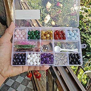 Chengmu 8mm Stone Beads Kit for Jewelry Making 230pcs Natural Gemstone Amethyst Agate Onyx Crystal Tiger Eye Round Loose Beads Set for Bracelet Necklace Color 1