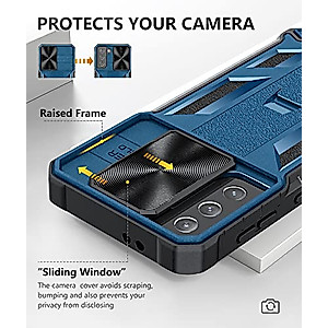 SOiOS for Samsung Galaxy S21 5G Case: Galaxy S21 5G 6.2" Case with Kickstand | Heavy Duty Protection Phone Cover | Durable Protective Shockproof Case Blue