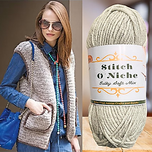 Stitch O'Niche Bulky Yarn for Crocheting /3.5oz 109yd -4 pk Bulky Yarn for Knitting - Size 5 Yarn - Bulky Weight Yarn - Yarn for Crocheting Blankets - Bulky Scarf Yarn (Plum Purple)