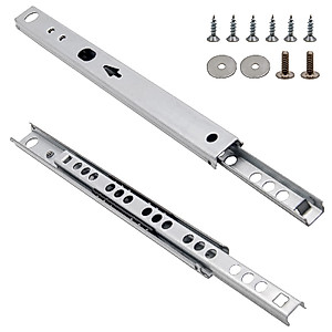 Suiwotin 13.5 Inch Drawer Slides, Metal Drawer Slide, Small Drawer Rails, Ball Bearing Dual Direction Slide Track Rail, Pack of 2 (0.7 inch Wide)