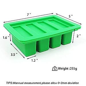 YHSWE 1 Yellow Silicone Butter Mold Tray with Lid Storage Jar Large 4 Cavities Rectangle Container for Butter Pudding Soap Chocolate Cheesecake Ice Cube Bar