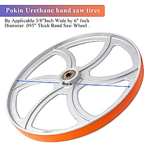 Urethane Band Saw Tires 6" Inch x 3/8" Inch x.095" FOR 3-wheel 10" Craftsman Band Saw Replacement Models: 133.24451 113.244512 & 113.244513 (3-Pack)