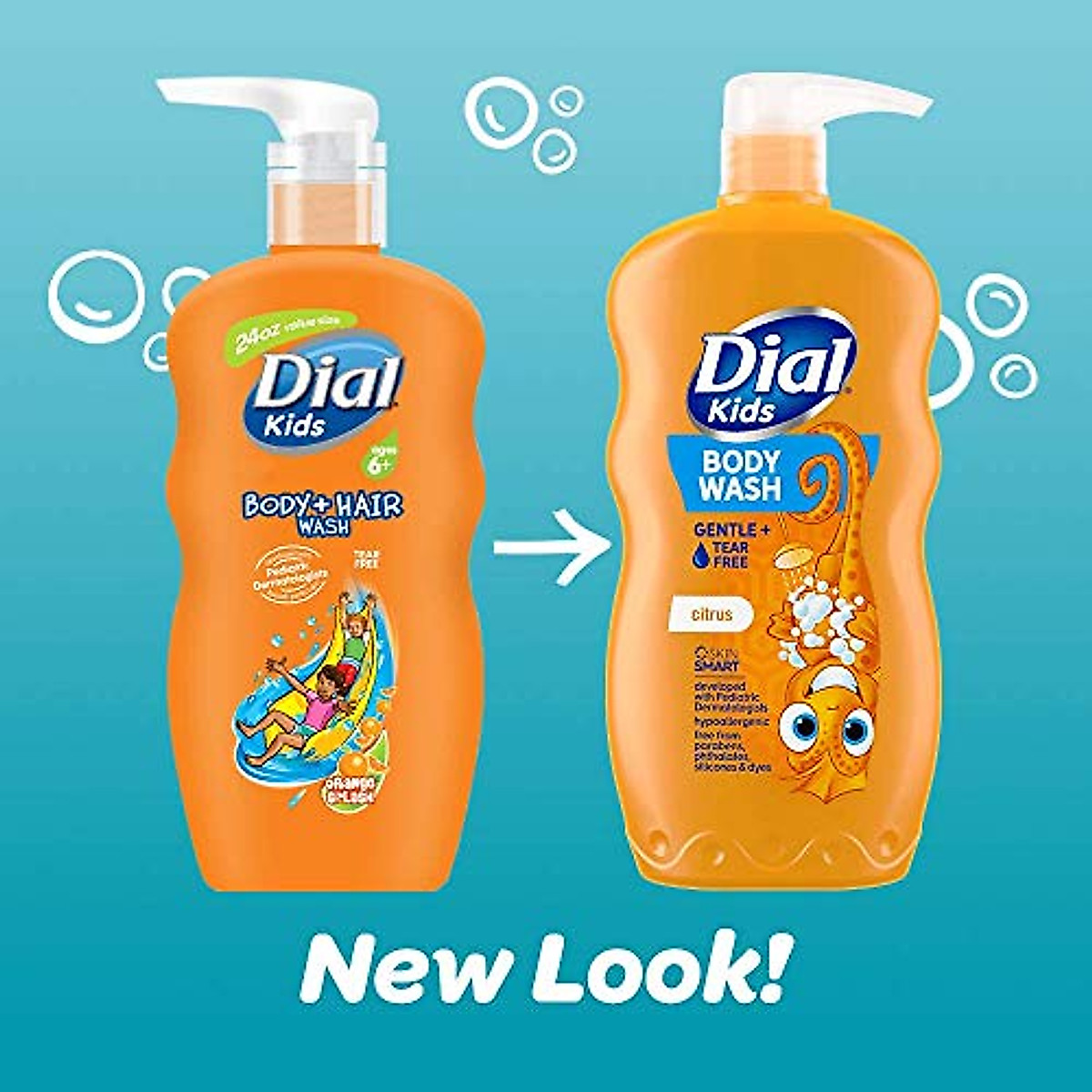 Dial Kids Body Wash, Citrus, 24 fl oz (Pack of 4)