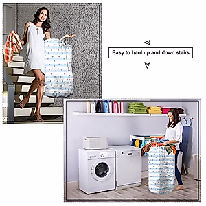 Beegreen XX-Large Drawstring Laundry Hamper 115L Dot Laundry Bag, Collapsible Laundry Baskets with Handles, Dirty Clothes Hamper for Bedroom Bathroom Dorm,Foldable Tall Clothes Hamper