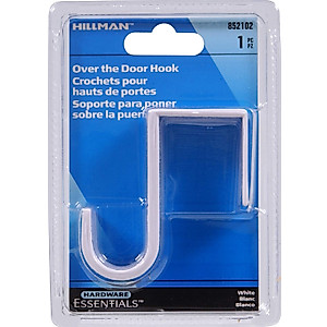 Hardware Essentials 852102 Over The Door Hook Small Plastic White