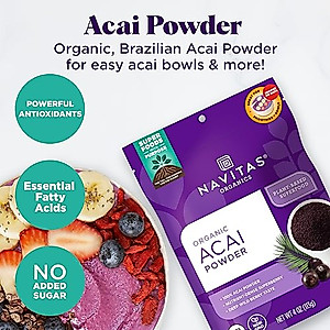 Navitas Organics Acai Powder, 8 oz Bag, 76 Servings — Organic, Non-GMO, Freeze-Dried, Gluten-Free