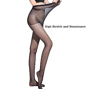 OKAKA 3 Pairs Women's Sheer Tights 15D Control Top Pantyhose Super Comfort Stretch Tights (as1, alpha, m, regular, regular, black)