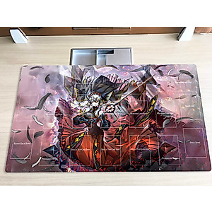 New Mlikemat Playmat Red Cartesia The Virtuous TCG CCG OCG Trading Card Game Mat with Zones + Free Bag (ZD014-346-A)