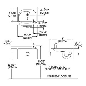 Elkay Soft Sides Single Fountain Non-Filtered Non-Refrigerated, Stainless, 1.25