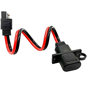 AYECEHI 12AWG SAE Cable,SAE to SAE Solar Weatherproof Socket Sidewall Port,SAE Cable Quick Disconnect Connect Panel Mount Universal Flush Mountable Connector - with Mounting Screws [Male to Male]