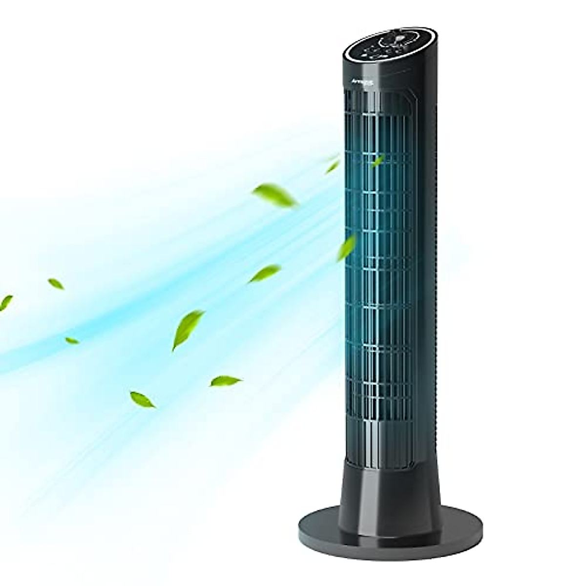 Vipjq 32" Black Tower Oscillating Room Fans With Remote, Quiet Tower Fan Air Supply Outdoor Sleeping Low Noise Oscillating 120 °Tower Fan for Bedroom Office Room