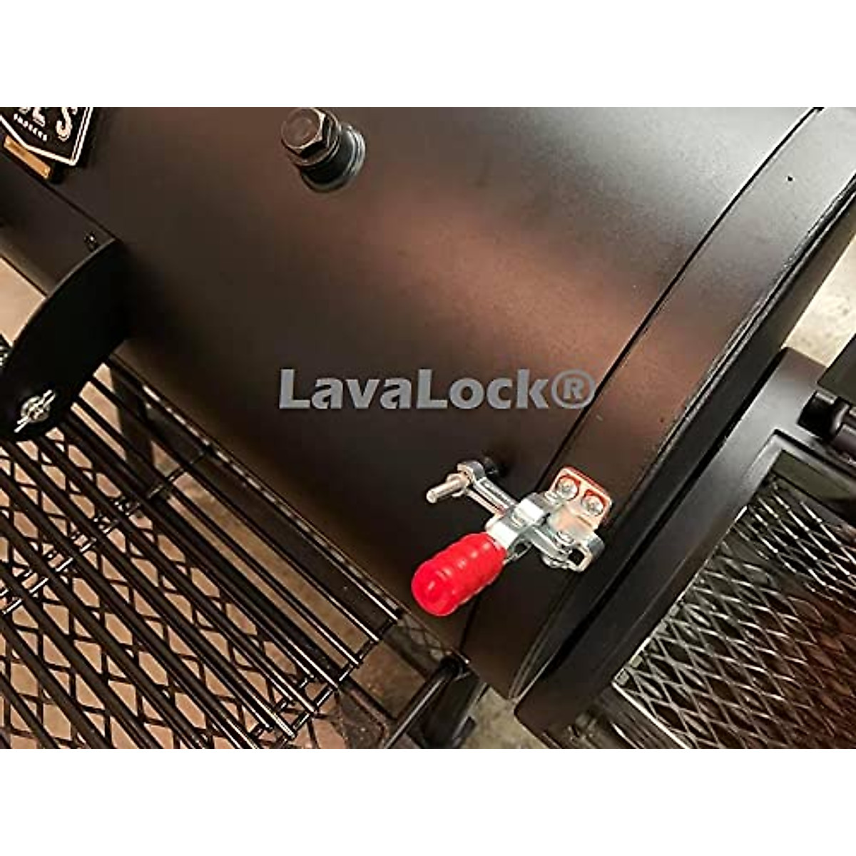 LavaLock® clamps compatible with Oklahoma Joe's Smoker Lid Latch Kit for Longhorn, Highland, 3 in 1 cook chamber lid 2 pack