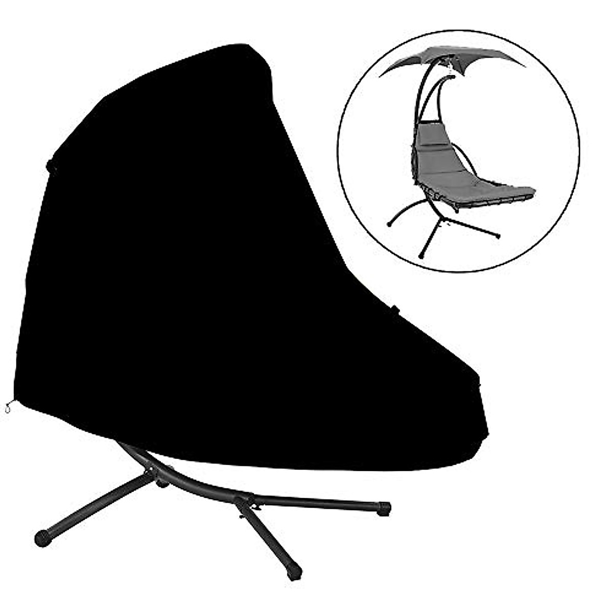 StorMaster 73 Inch Patio Hanging Chaise Lounge and Stand Cover Waterproof Outdoor Curved Steel Hammock Lounger Swing Chair Covers