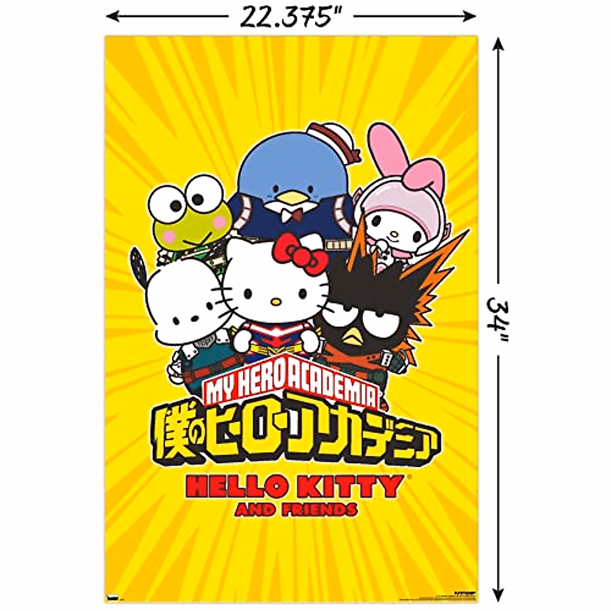 Trends International My Hero Academia x Hello Kitty and Friends - Group Wall Poster, 22.375" x 34", Unframed Version