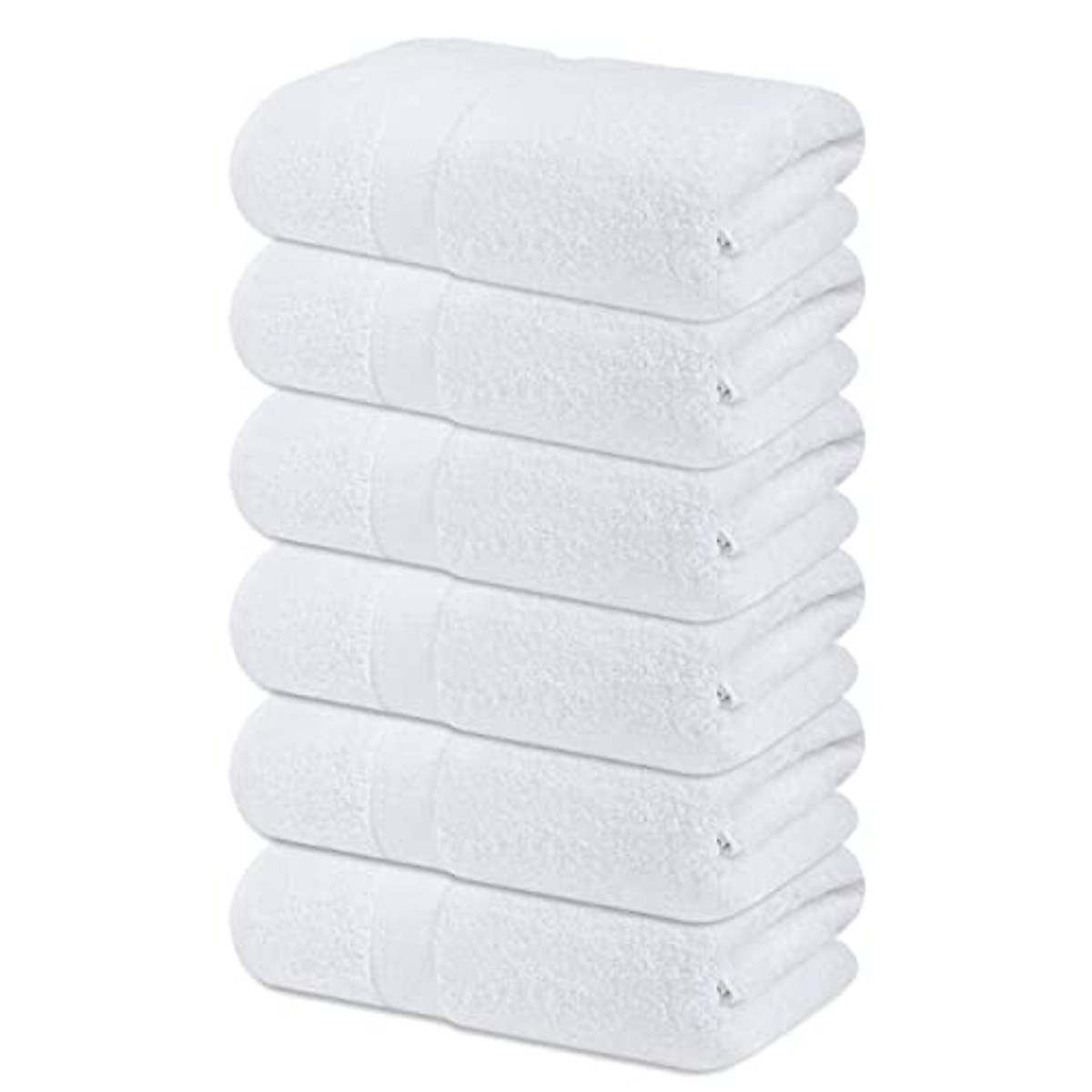 Infinitee Xclusives Premium White Hand Towels 6 Pack, 16x28 Inches, Hotel and Spa Quality + Washcloths Set – Pack of 12, 13x13 Inches 100% Cotton Wash Cloths for Your Body and Face Towels