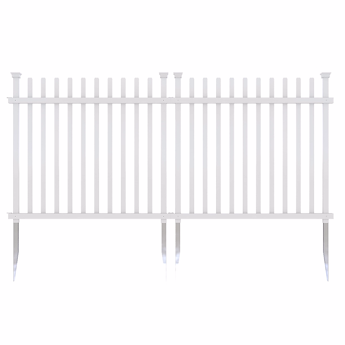 41in H x 44in W (2 Panels) No Dig Zippity Burbank Fence Panel Kit, No Dig Fence Panels, White Vinyl Fences for Yard, Temporary Fence for Backyard, White Picket Fence Garden Border, DIY Fence ZP19057