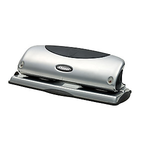 Rexel Precision 425 4 Hole Punch, 25 Sheet Capacity, Paper Alignment Indicator, Metal, Silver/Black, 2100753