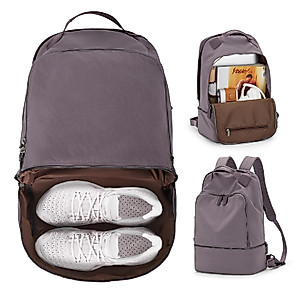 VENATIN Gym Backpack for Women Waterproof Small Gym Bag With Shoe Compartment Sports Essentials Backpack with Wet Dry Pocket, Purple…