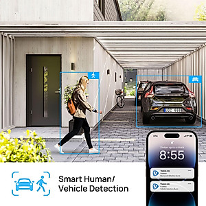 PANOEAGLE 5MP PoE IP Full Color Camera with Human&Vehicle Detection, 2.8mm Fixed Lens, 98ft Color Night Vision F1.0,24 Hours Full Time Color,Build-in Mic, WDR，IP67 Outdoor, 5MP@30fps