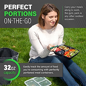 Ez Prepa - 10 Pack Bento Box Meal Prep Containers - Adult Bento Box & Lunch Box Containers - Dishwasher Safe Lunch Containers - Bento Lunch Box & Snack Containers - Meal Prep Container Microwave Safe