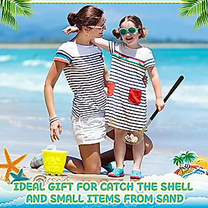 Jenaai 4 Pcs Beach Scoop Multifunction Sand Sifter Long Handle Adjustable Shell Scooper for Beachcombing Rock Scooper for Rock Hunting Shelling Tool, 16.54 Inch to 58.27 Inch