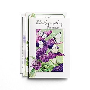 DaySpring - With Heartfelt Sympathy and Prayers - Nature's Blessings By Marjolein Bastin - 4 Design Assortment with Scripture - 12 Boxed Cards & Envelopes (J3355)