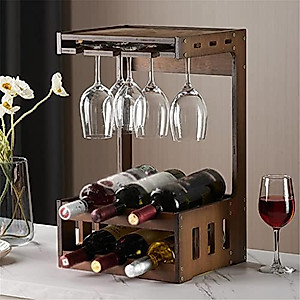 DOUBA Wine Rack Wooden Goblet Storage Home Shelf Floor Living Room Solid Wood Wine Utensils