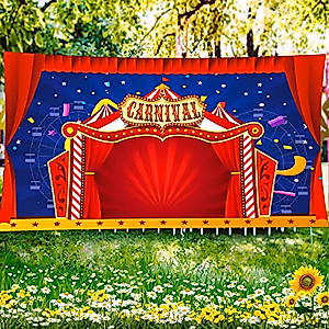 Big Circus Theme Party Decorations Carnival Circus Tent Backdrop Party Decorations Carnival Banner for Kids Birthday Party Decorations Supplies, 6 x 3 ft