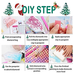 RUIHA Christmas Diamond Painting Kits,Winter Diamond Art Kit for Adults,Red Truck 5D Paint with Diamond Full Drill for Parents-Children Interrction,Wall Decor(12x16) (Snowy Night)