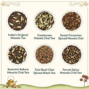 VAHDAM, Assorted Chai Tea Gift Sets (4.2oz/60+ Cups) - 12 Assorted Chai Loose Leaf Tea In Luxury Gift Box | Gluten Free, Non GMO Tea Variety Pack | Gifts for Women, Gifts for Men, Gifts for Him/Her