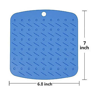 BHMBKCT Silicone Pot Holders, Trivet Mat, Hot Pad, Jar Opener, Pot Spoon Rests, Non Slip, Set of 8 (6.8 x 7 inch)…