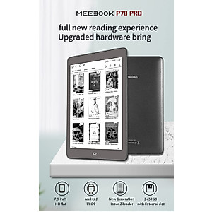 MEEBOOK P78 Pro e-Book Reader, 2022 New 7.8" Eink Carta Touchscreen,Support Handwriting, Built-in Cold/Warm Light/Audible &Out Speaker, Android 11, Support Google Play Store,OTG/USB C,3GB+32GB