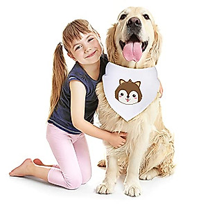 Xuniea 8 Pieces Sublimation Dog Bandanas Solid White DIY Pet Bandanas Triangle Scarf Blank Dog Kerchief Bandanas Polyester Pet Scarf Apparel for Small to Large Dogs Cats Puppy Bibs Kerchief