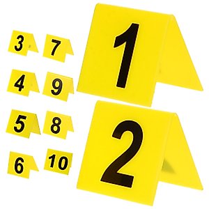 15Pcs Acrylic Table Number 1-15, Evidence Markers Crime Scene, Stackable Table Tent for Clue Game Theme Halloween Party Supplies, Yellow
