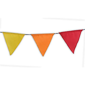 Hands Of Tibet LLC Handmade Blank Triangle Prayer Flags Surged Edges Put Your Own Prayers (Blank-Triangle-Seven-Chakra-6"X6")