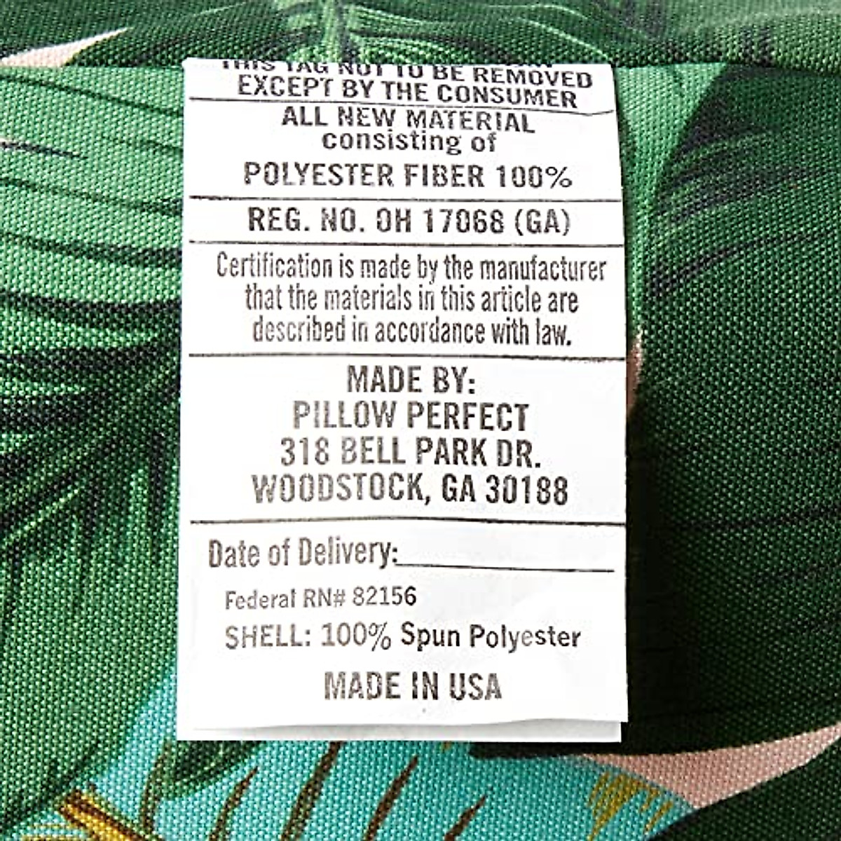 Pillow Perfect 620404 Outdoor/Indoor Swaying Palms Capri Round Corner Chair Cushion, 40.5 inch X 21 inch, Green/Blue