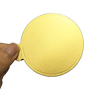 Poitemsic 3.15" Gold Disposable Mini Cake Boards Cardboard Cake Circles Base for Mousse Cupcake Dessert Displays Tray,100-Count
