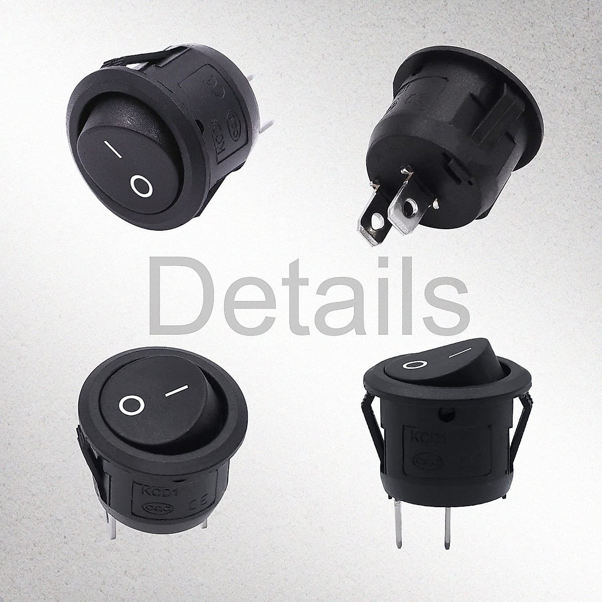 TWTADE 10Pcs Rocker Switch ON/Off SPST 2Pin Latching Toggle Switch Snap Round with Pre-Wired 6A/250V 10A/125V AC for Boat,Car etc.KCD1-X-Y