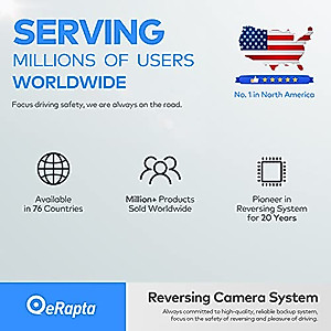 HD eRapta ERT01 Backup Camera Rear View License Plate Reverse Camera Universal for Pickup Truck Car SUV 149° Perfect Angle Night Vision IP69K Level Waterproof