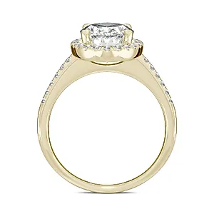 Charles & Colvard Created Moissanite 12x8mm Oval Cut Elongated Engagement Ring for Women | 4.75 cttw DEW | Lab Grown | Solid 14K Yellow Gold | Size 8