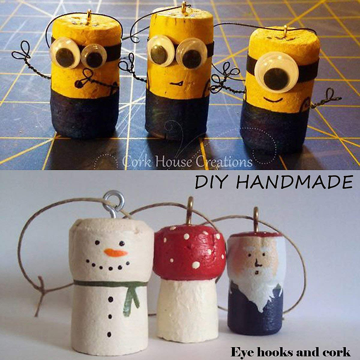 ECKJ Screw Eye Hooks Metal Eye Bolt 20 Pieces Black Zinc Plated Self Tapping Screws O Ring Eye Pins 1.46 inch