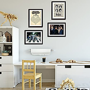 Rock Band Poster - Set of 4 Panels UNFRAMED Vintage Canvas Prints Cool Wall Art 8*10" Music Posters Band Posters Dictionary Inspirational Wall Art Beatles Gifts for Men Women Music and Rock N Roll Fans