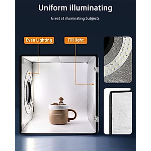 Light Box Photography, DUCLUS Portable Photo Studio Booth Box, 12" x 12" Professional Mini Shooting Tents with 112 LED Lights Dimmable, 6 Backdrops for Small Product: Jewelry, Miniature Models etc.