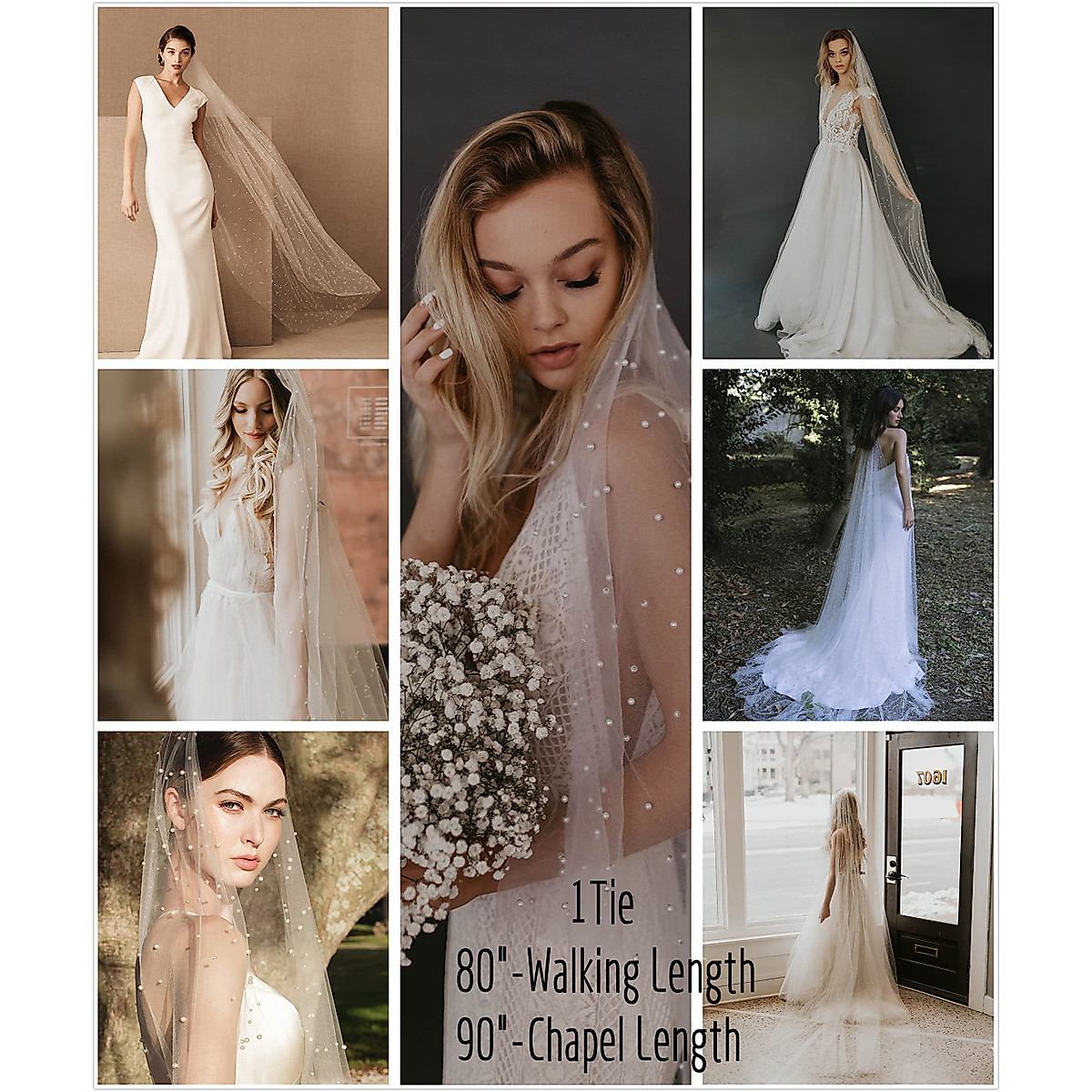 Passat Ivory 1Tier Cathedral Veils Pearl Wedding Veil Ivory Pearl Veils Bridal Veil Pearl Veils For Brides Ivory