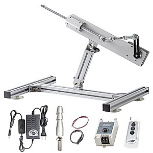 JQDML DIY Reciprocating Cycle Linear Actuator Motor 24V Stroke 1.18-6 inch No Load Speed 25-120rpm Torque 3-40lbs,with Stand Kit,Speed Control Regulator,Remote Controller(24V150mm120rpm)